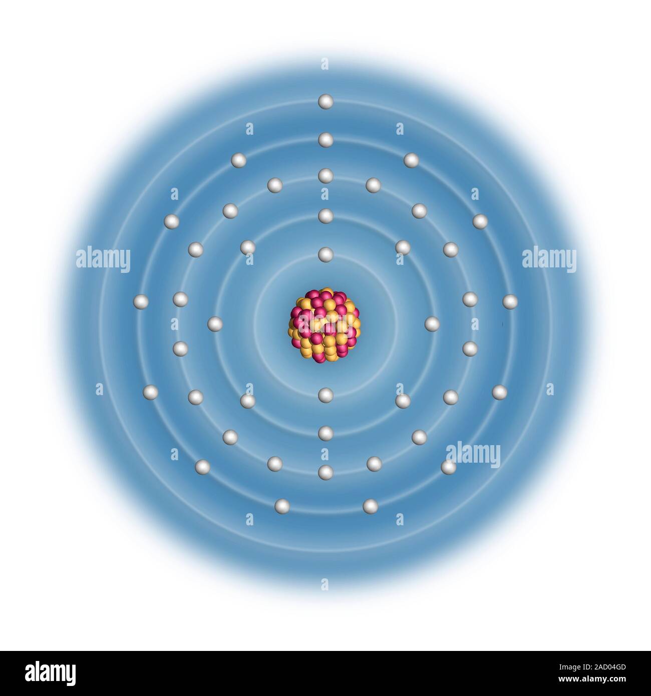 Molybdène (Mo). Schéma de la composition nucléaire et configuration ...