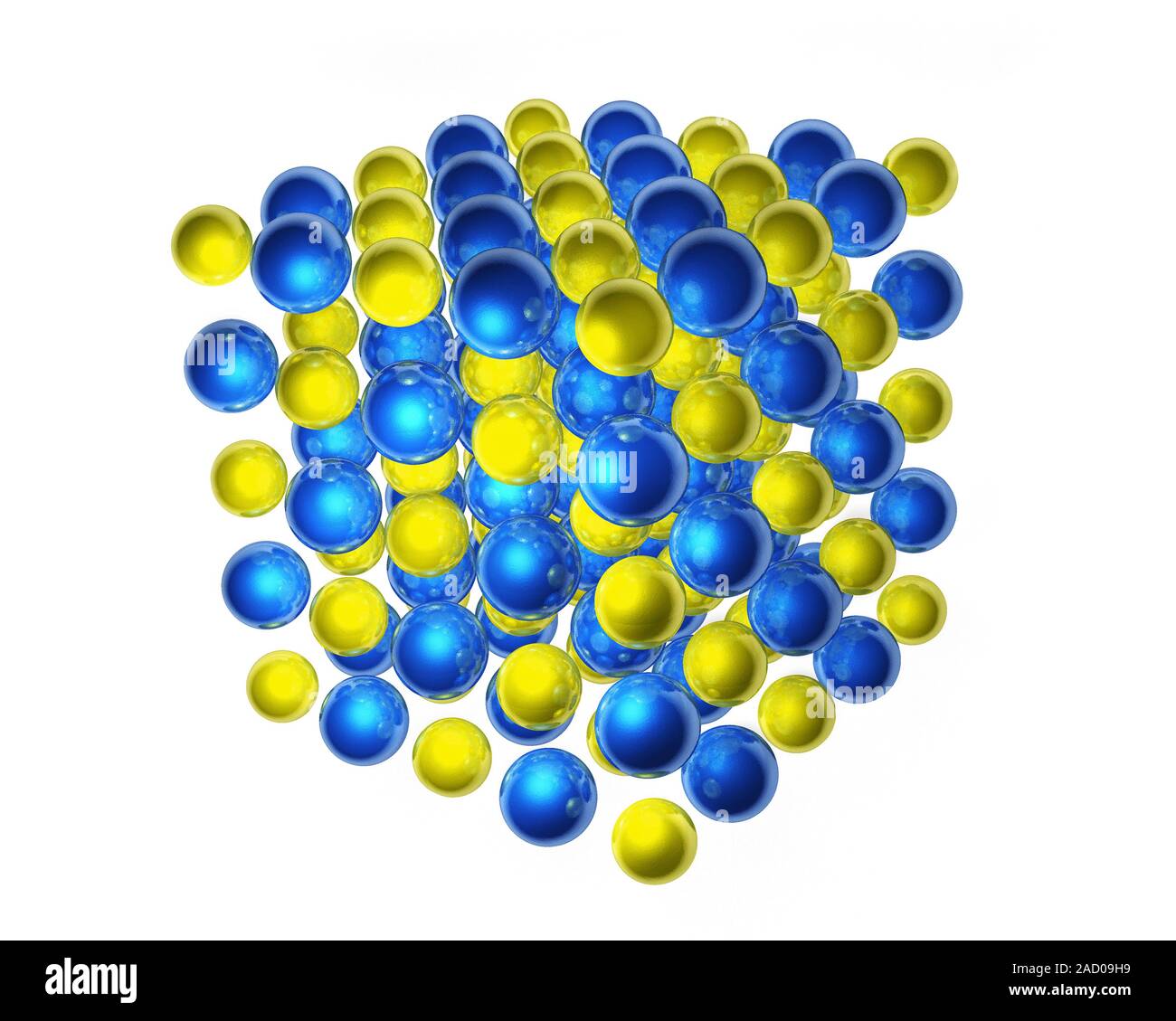 Le modèle de réseau cristallin cubique de chlorure de sodium (sel de ...