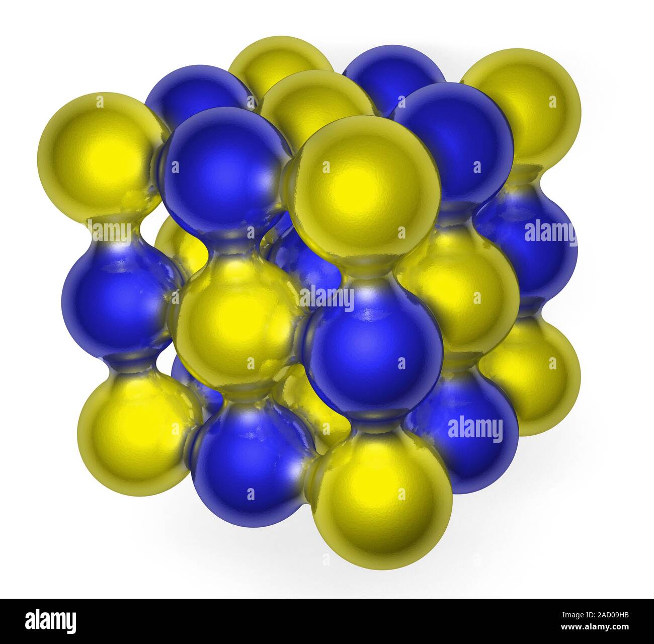 Le modèle de réseau cristallin cubique de chlorure de sodium (sel de ...
