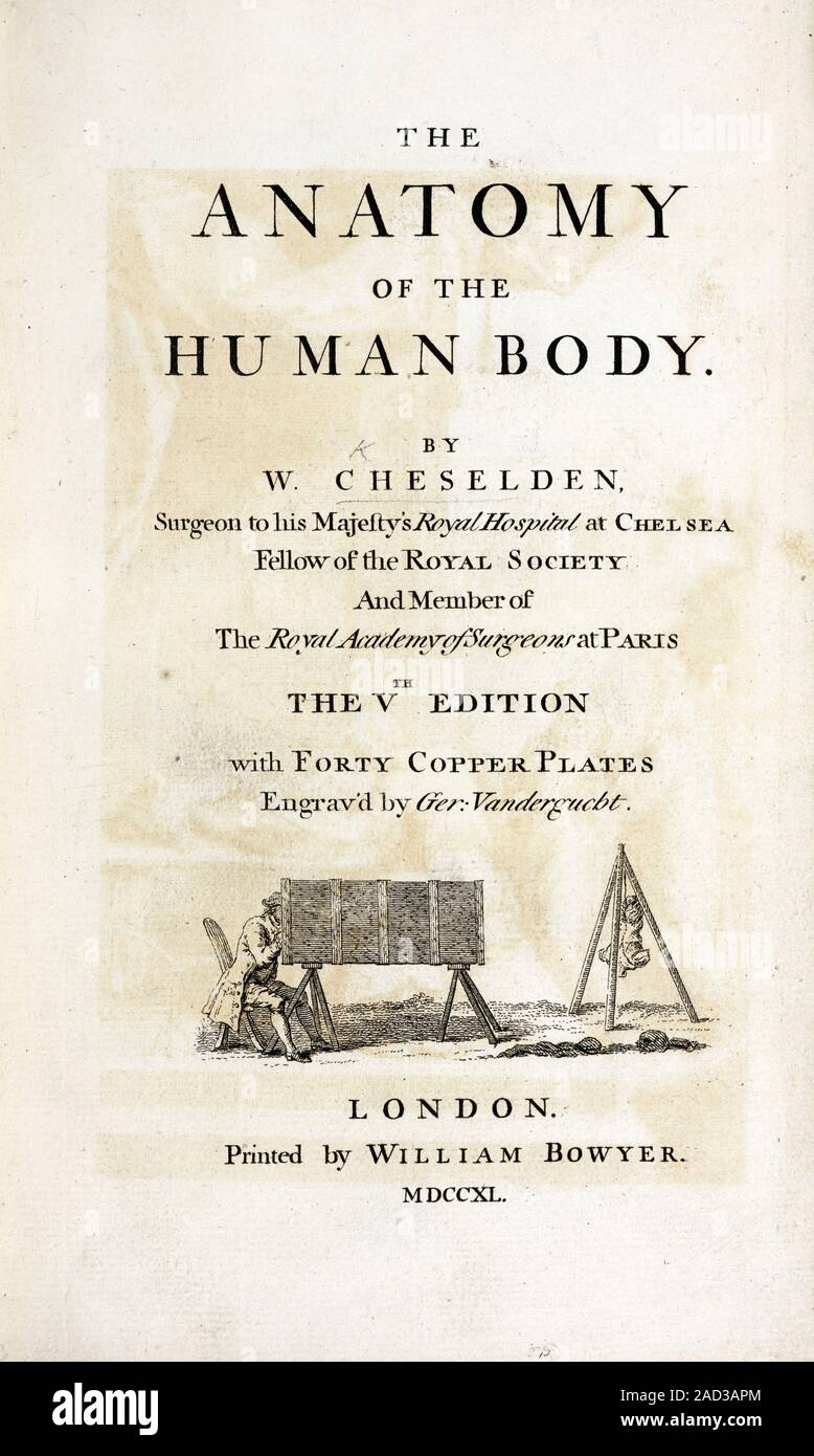 L'anatomie du corps humain. Page de titre de la cinquième édition (1740 ...