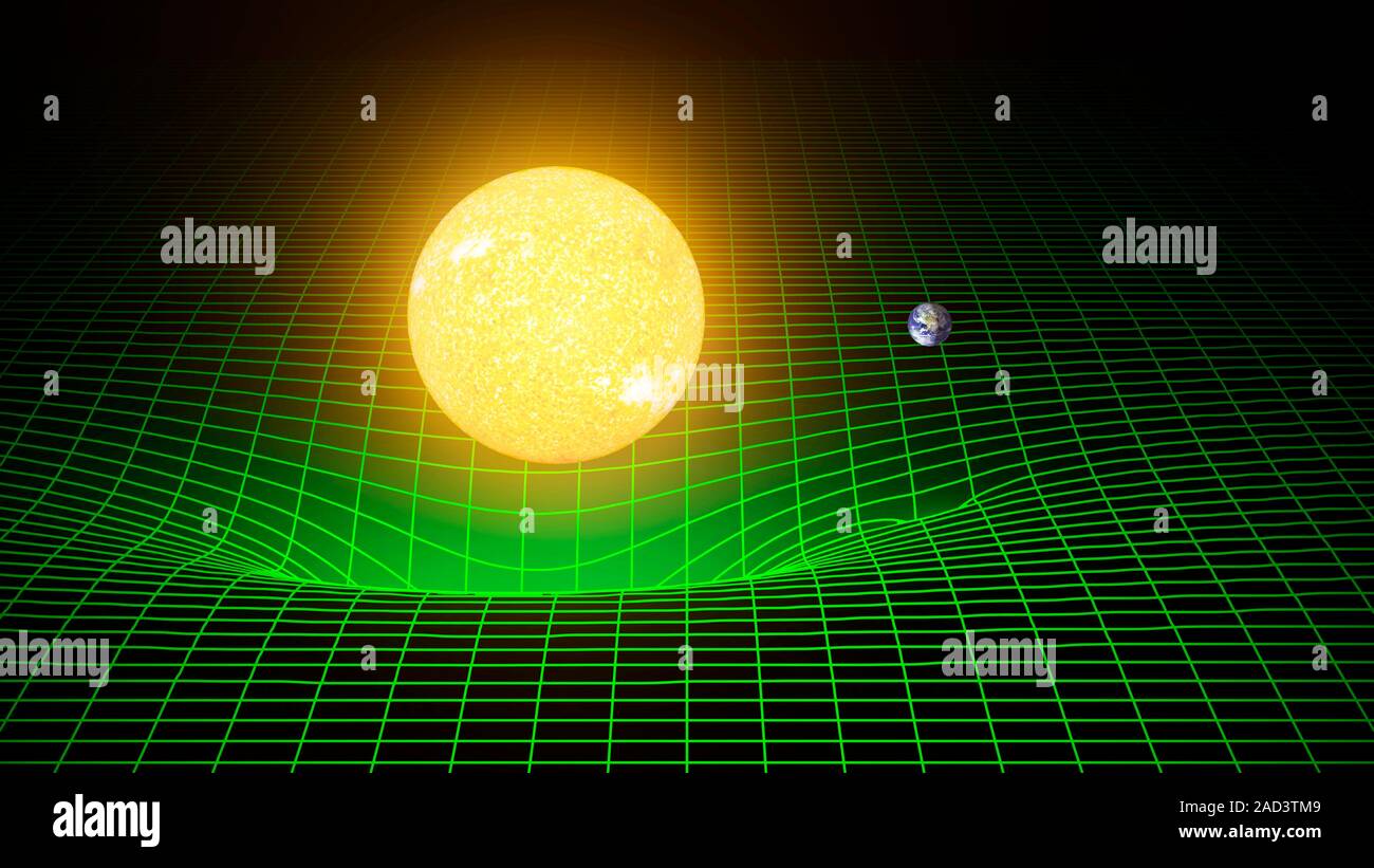 La courbure de l'espace-temps. Illustration de l'espace-temps courbe du ...