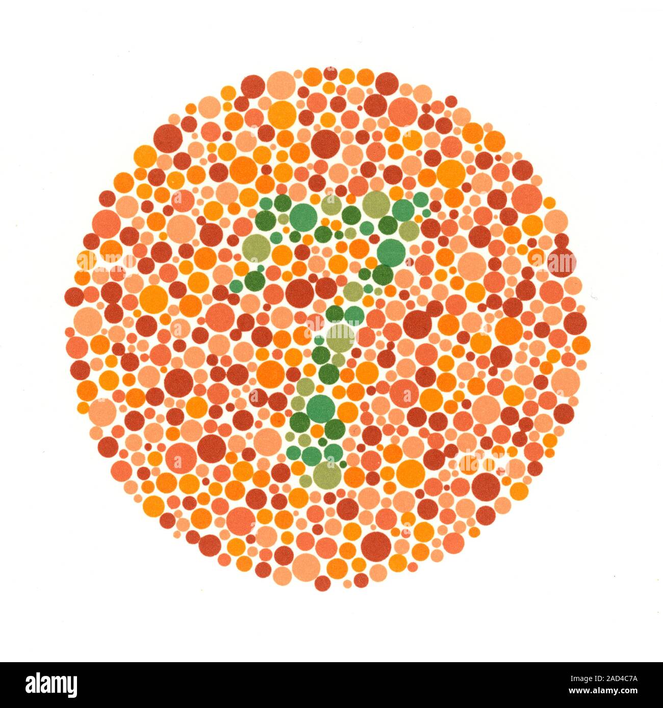 Test de daltonisme. Planche 6 d'un test d'Ishihara. Inventé par le Dr ...