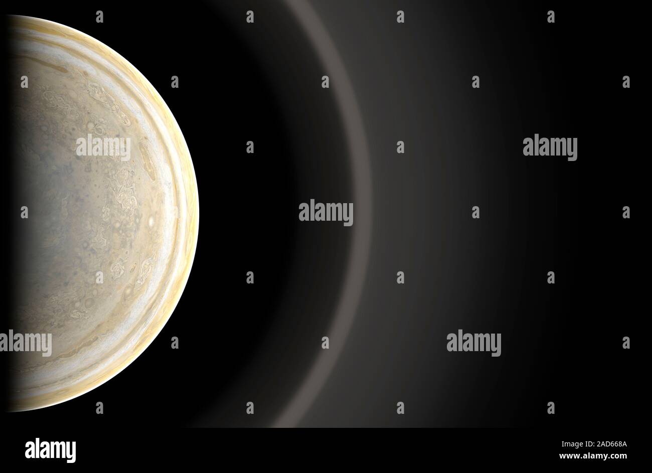 Schéma montrant la structure radiale des anneaux de Jupiter ...
