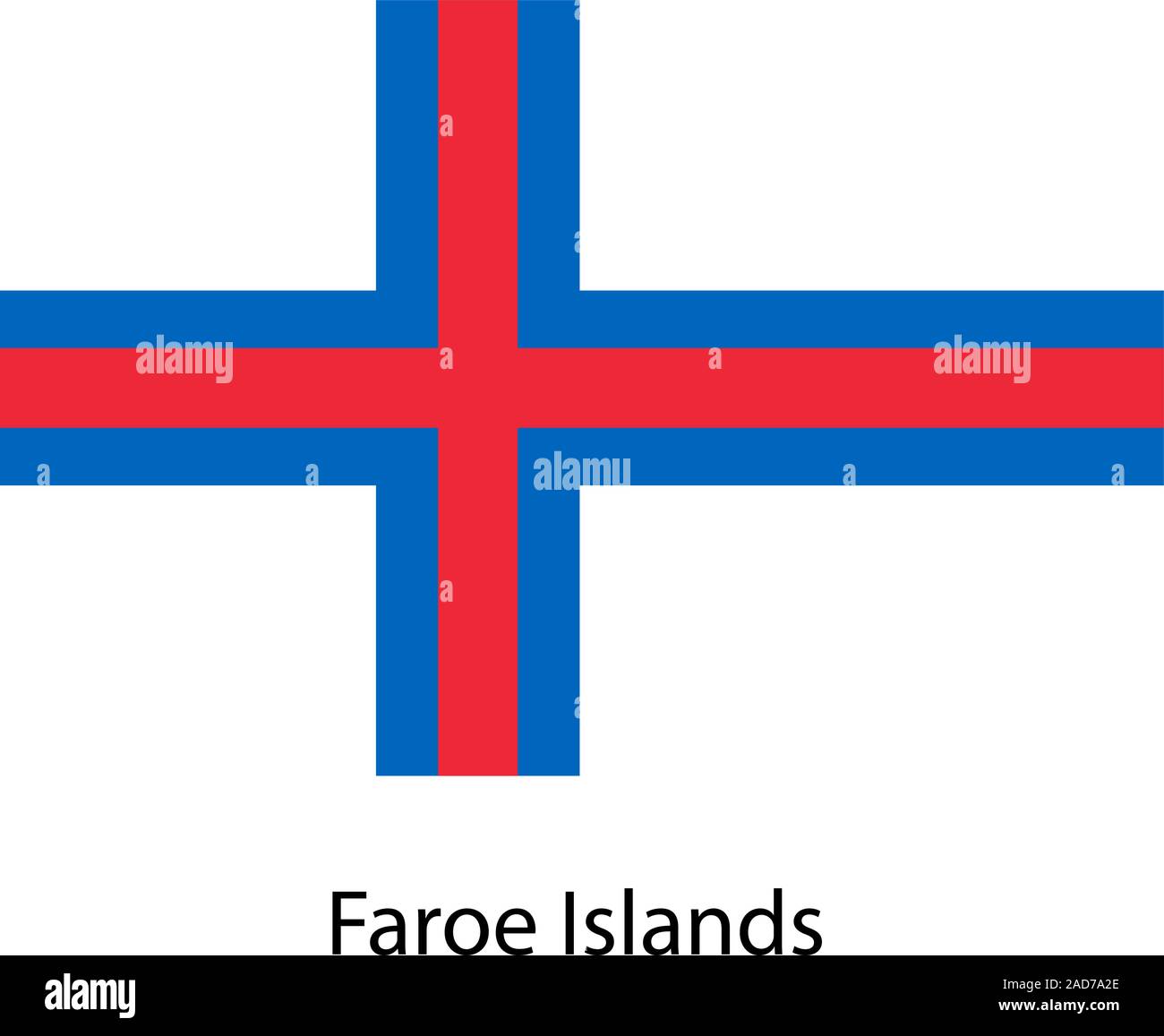 Drapeau du pays Îles Féroé. Vector illustration. Des couleurs exactes ...
