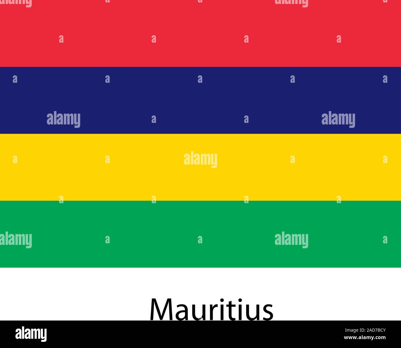 Drapeau du pays l'Ile Maurice. Vector illustration. Des couleurs ...