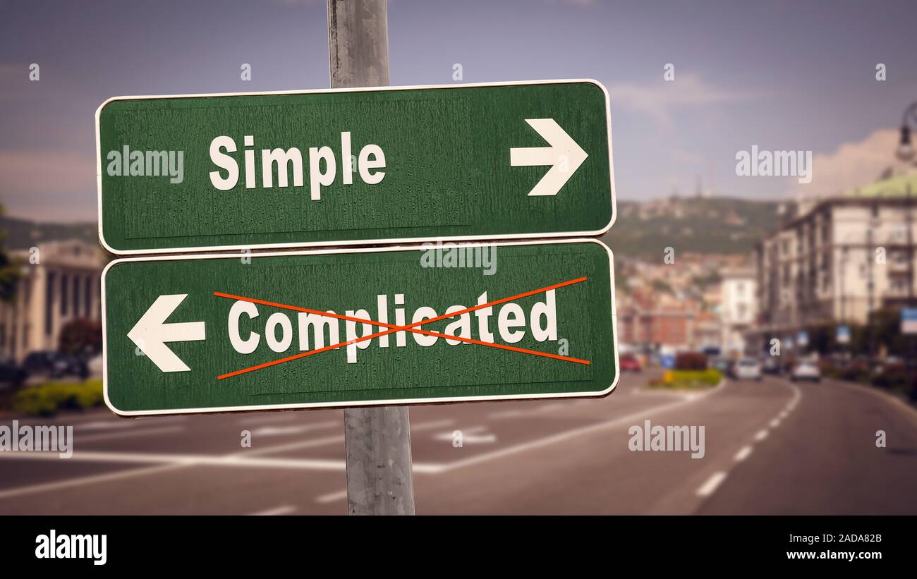 Plaque de rue simple versus complexe Photo Stock - Alamy