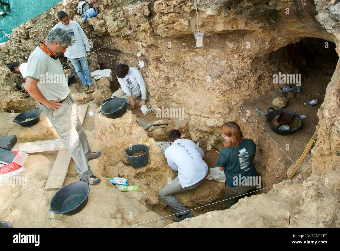 Excavation de Neandertal. Les chercheurs de fouilles préhistoriques de ...