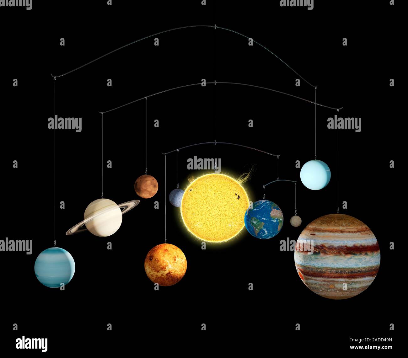 Le soleil et ses planètes. Illustration du soleil et les huit planètes ...