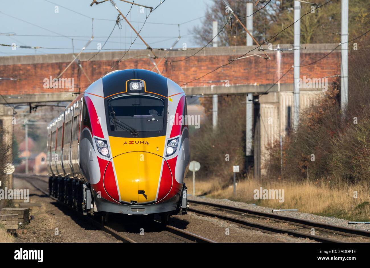 La nouvelle LNER Azuma train électrique fonctionnant sur le réseau ...