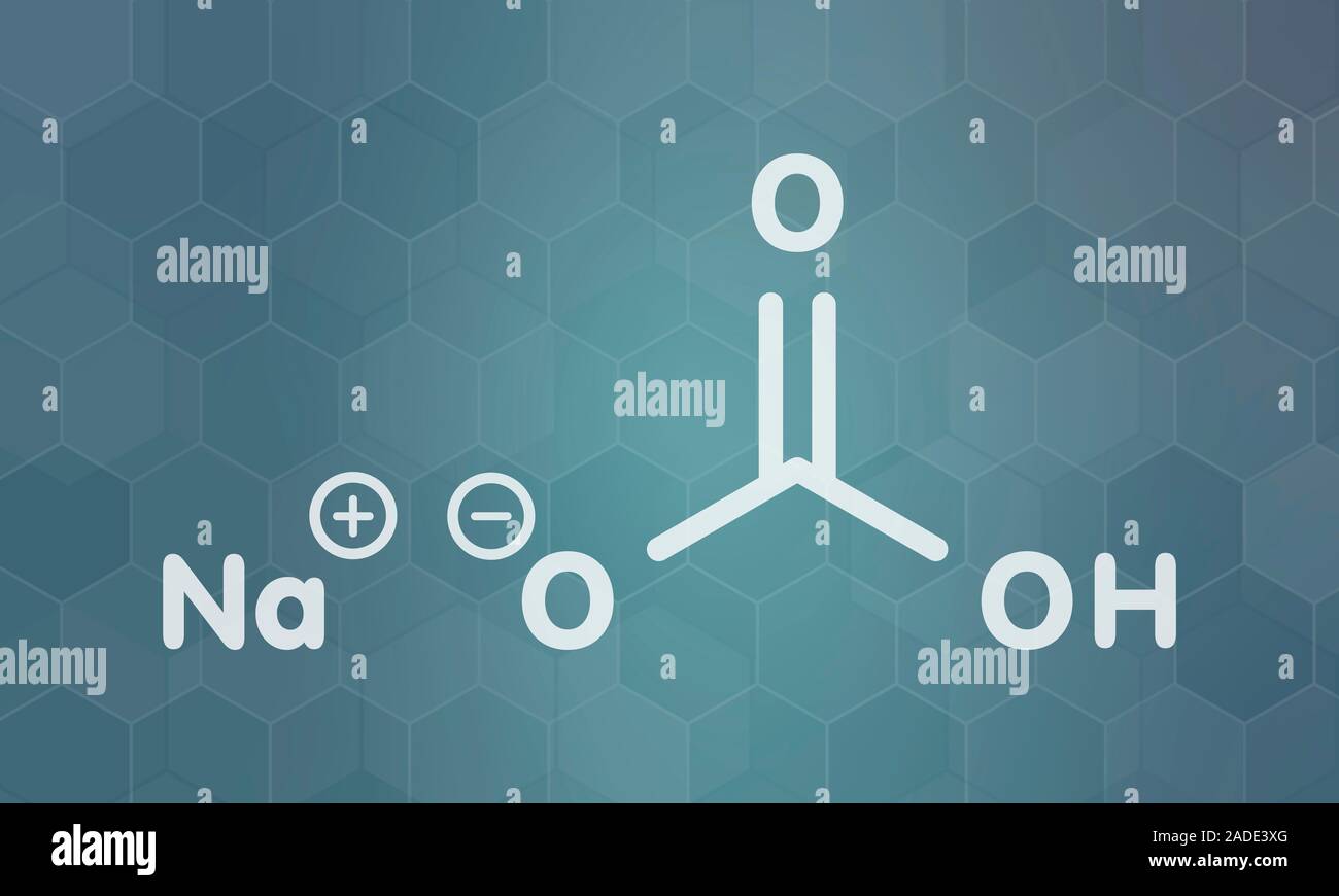 Le bicarbonate de sodium (bicarbonate de soude), la structure chimique ...