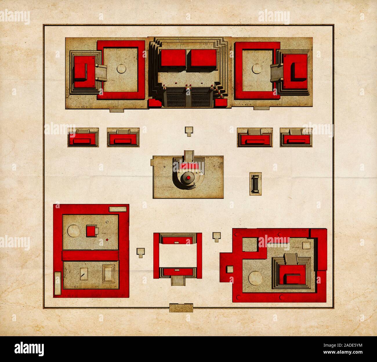 Plan de Templo Mayor, le Grand Temple dans l'Enceinte Sacrée de ...