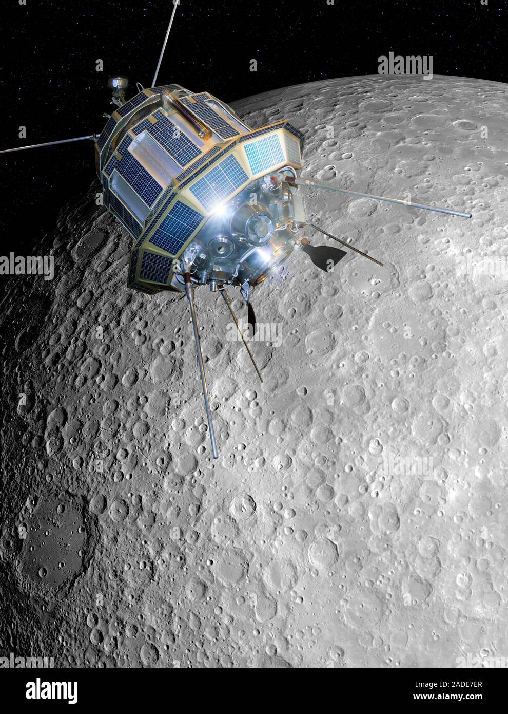 Luna 3 (Lunik 3) vaisseau spatial en orbite autour de la lune, image ...