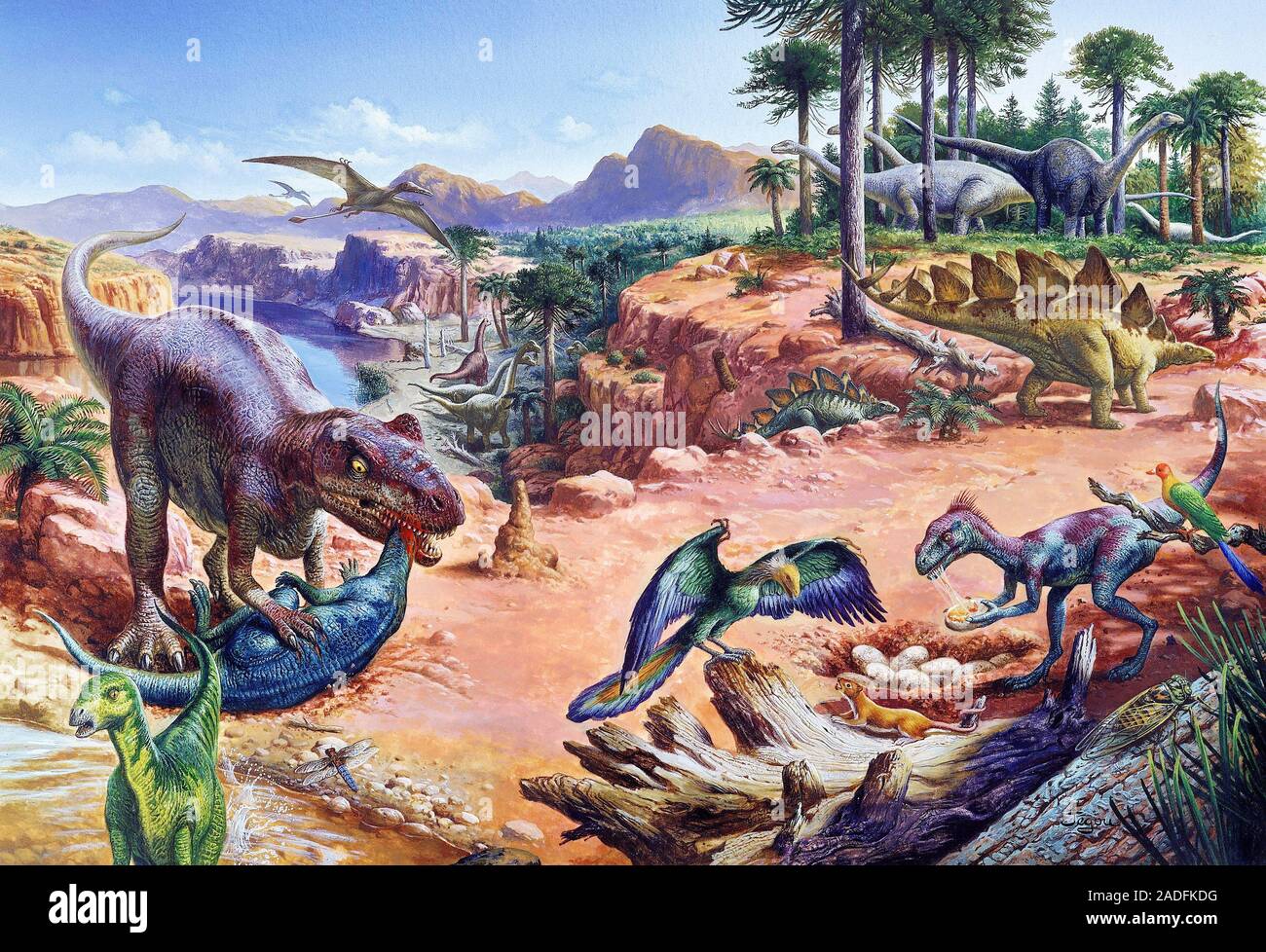 La faune du jurassique. D'art représentant des animaux qui existaient dans la période jurassique ...