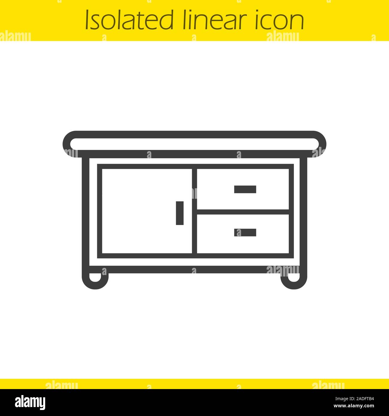 Table de cuisine icône linéaire. Fine ligne illustration. Comptoir de ...