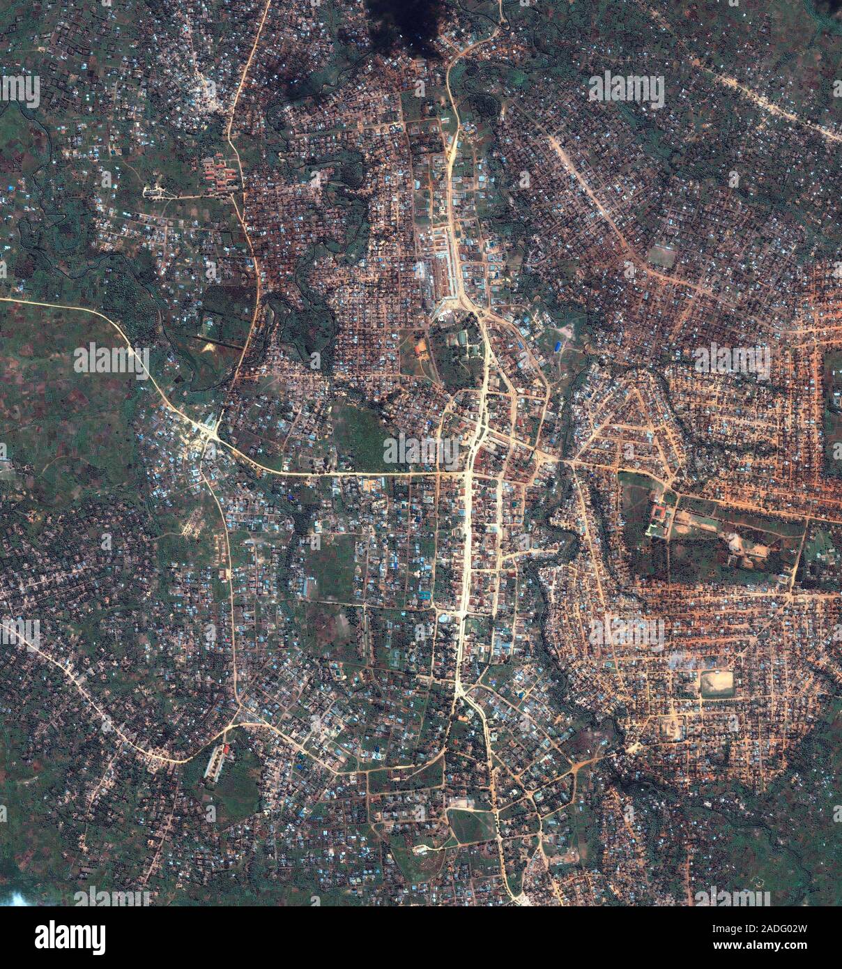 Bunia, Congo. Image satellite de Bunia, la principale ville de la ...