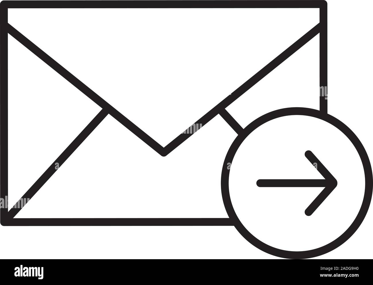 Envoyer un message icône linéaire. Fine ligne illustration. Lettre e ...