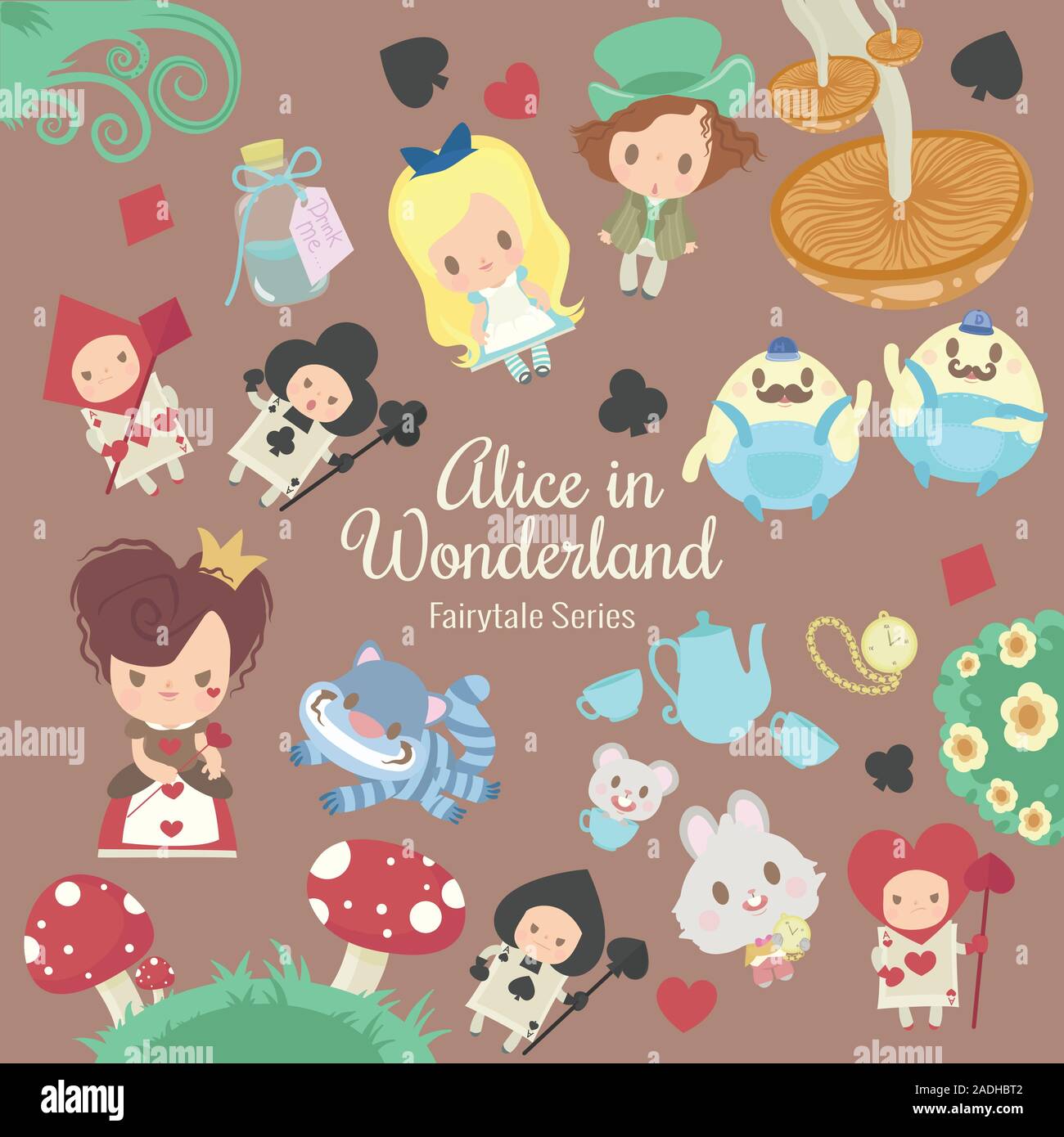 Alice au pays des merveilles champignon Banque d'images vectorielles ...