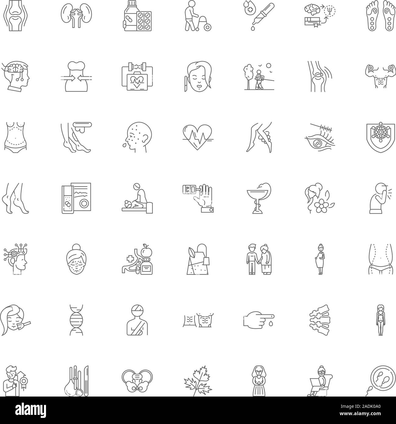 Icônes de ligne de la médecine traditionnelle, signes, symboles ...