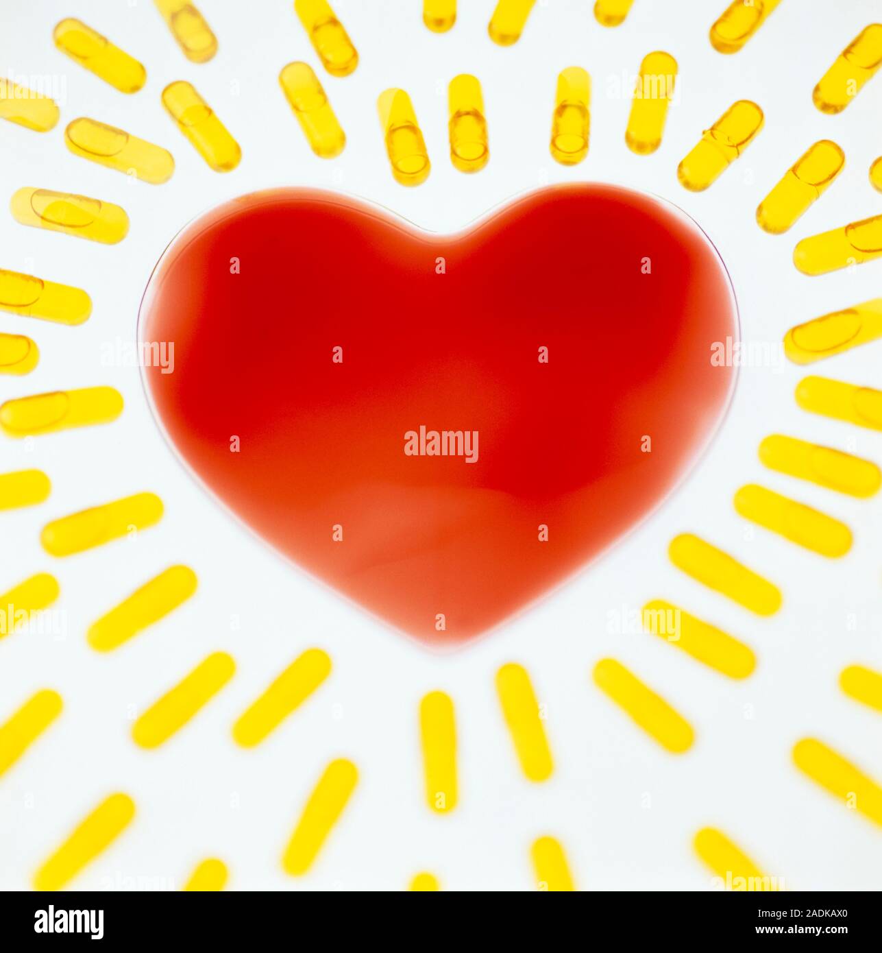 Cœur en santé. Image conceptuelle d'une forme de coeur rouge avec ...