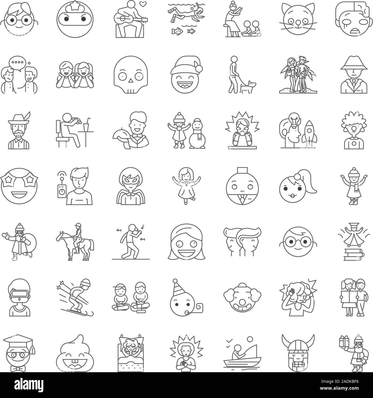 Les icônes de la ligne mignon, signes, symboles, vecteur illustration ...