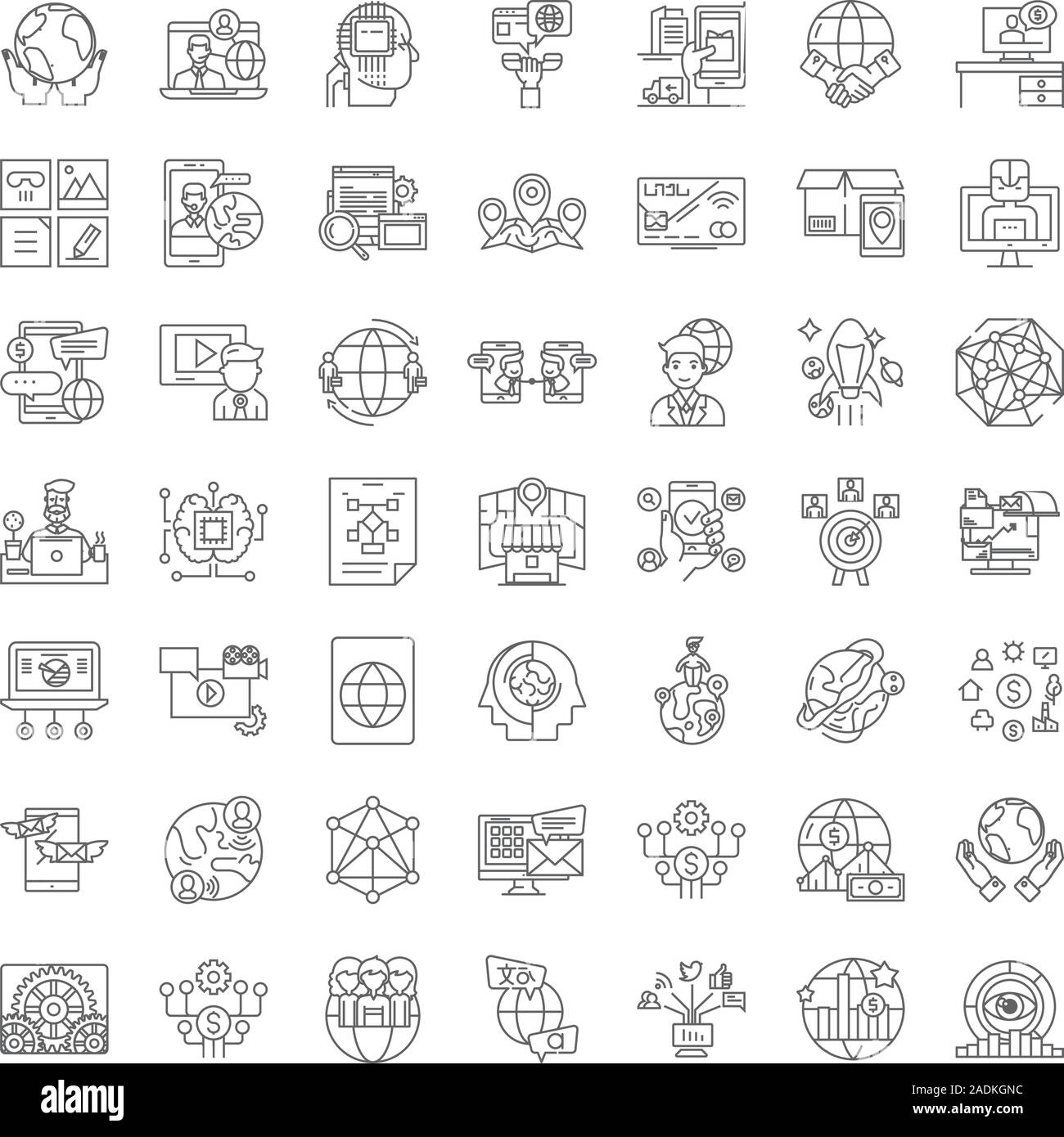 Icônes de ligne Internet, signes, symboles, vecteur illustration ...