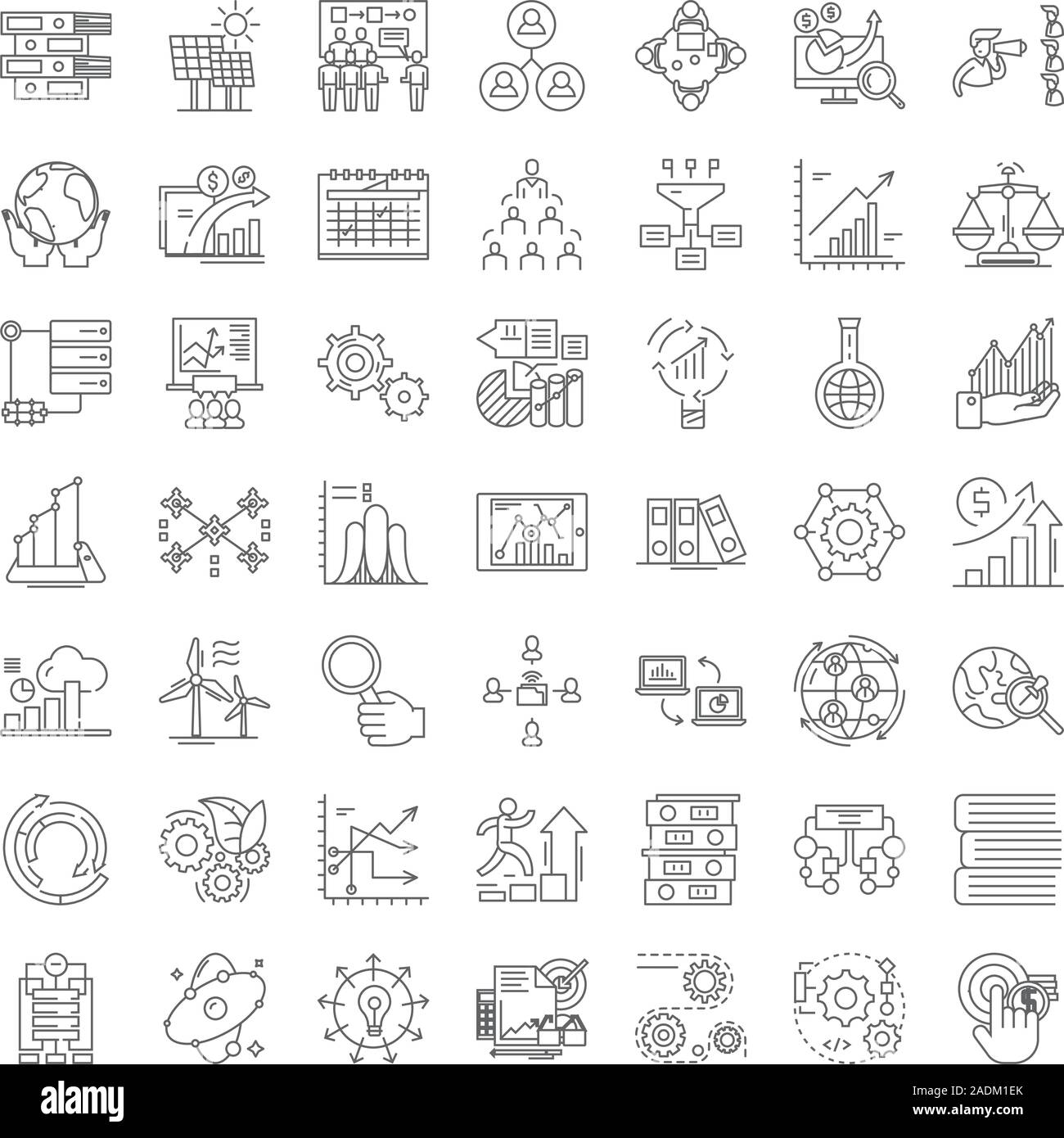 Linéaire système icônes, signes, symboles ligne vectorielle ...
