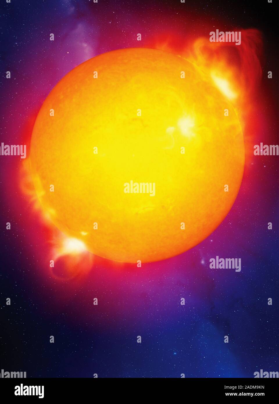 Soleil actif, artwork. Le Soleil est une énorme boule de gaz d ...