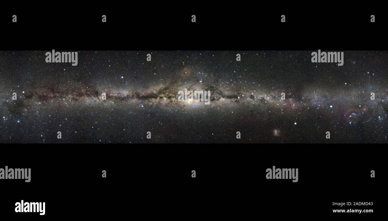Voie lactée. Mosaïque de photographies de la Voie lactée, la galaxie ...
