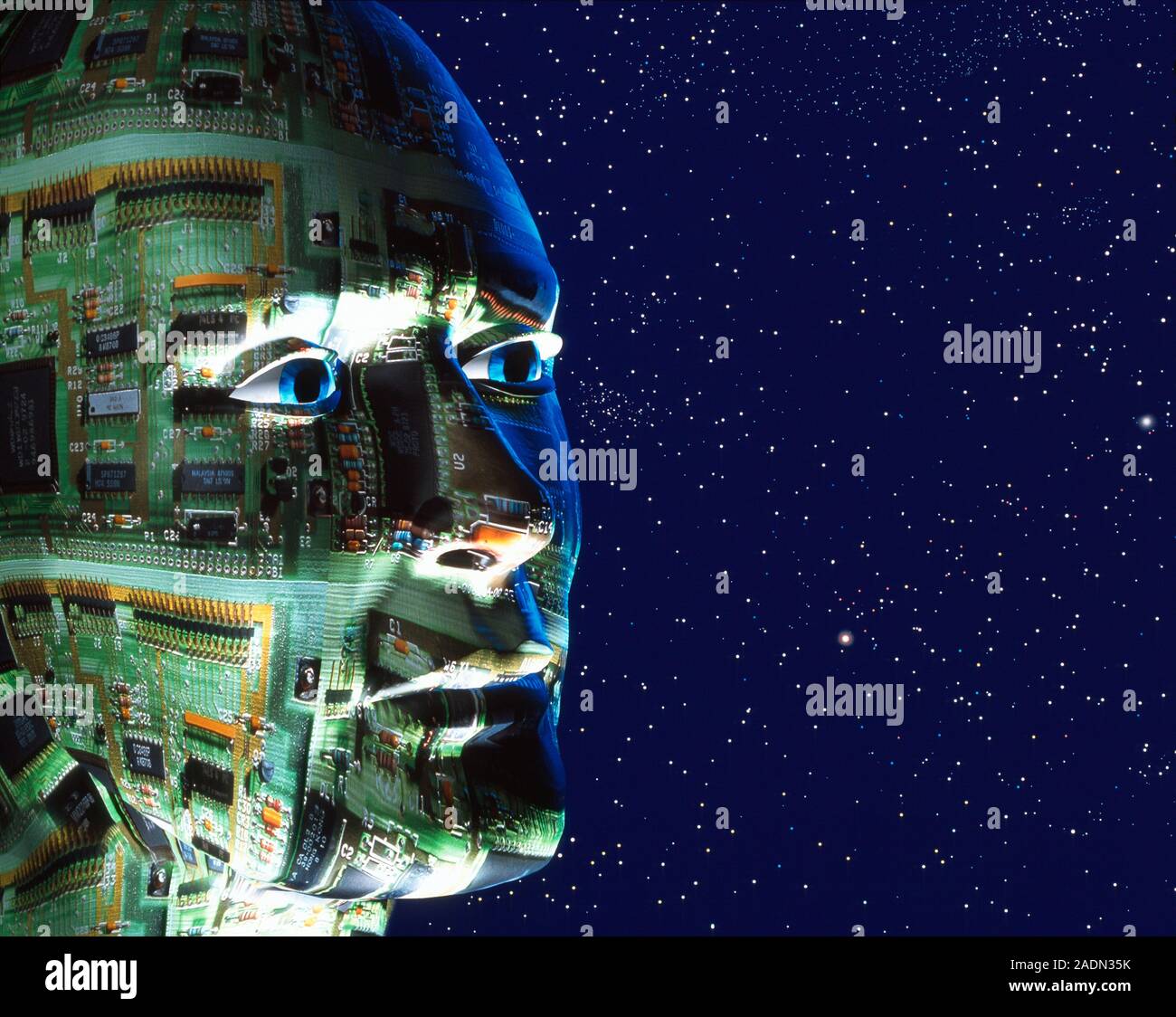 L'intelligence artificielle. Ordinateur conceptuel représentant l ...