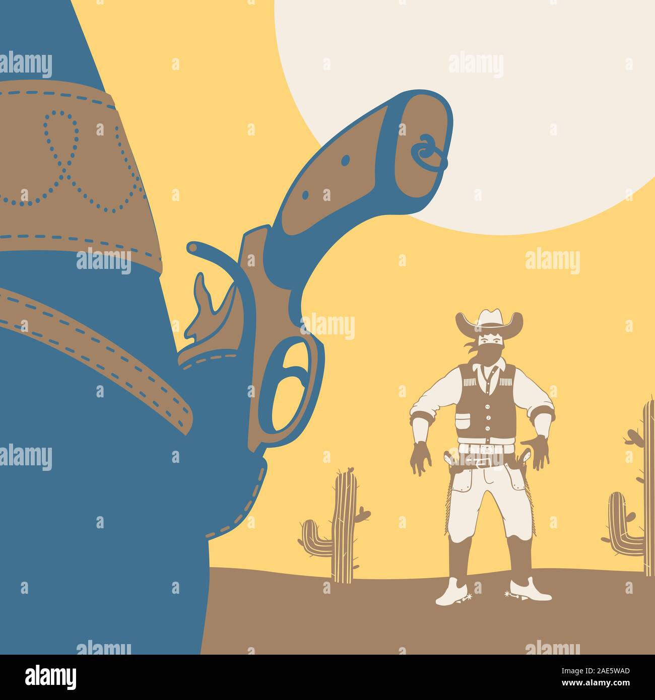 Cowboy duel Banque d'images vectorielles - Alamy