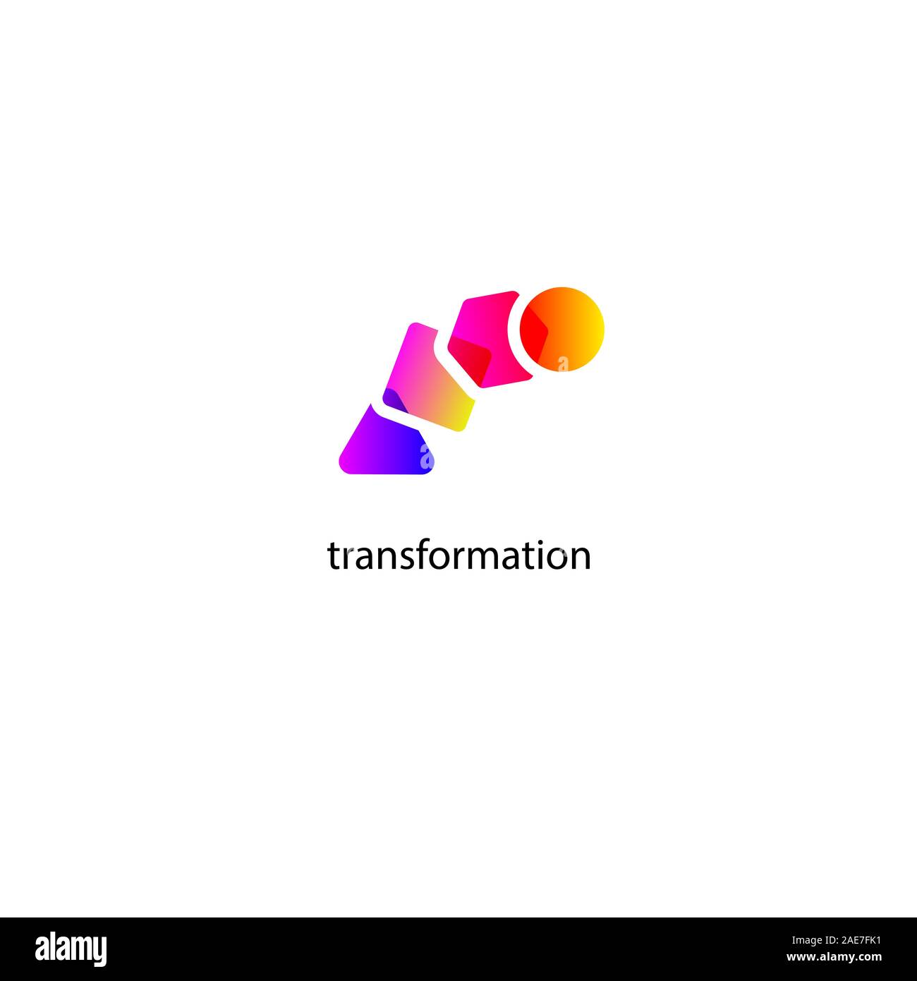 Logo Transform, changement d'icône, croissance, formation de symbole ...