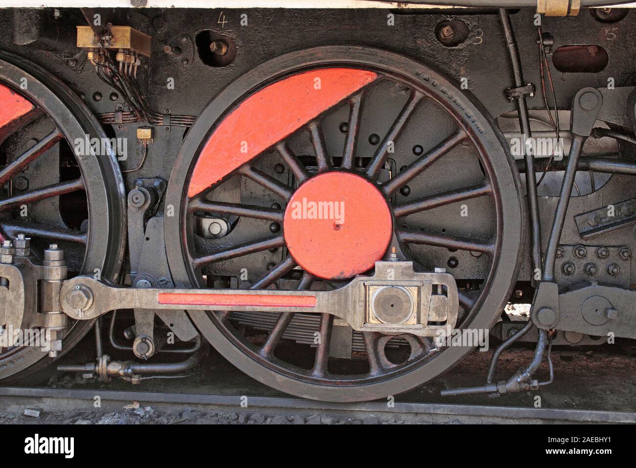 Ancienne roue de locomotive train à vapeur Photo Stock - Alamy