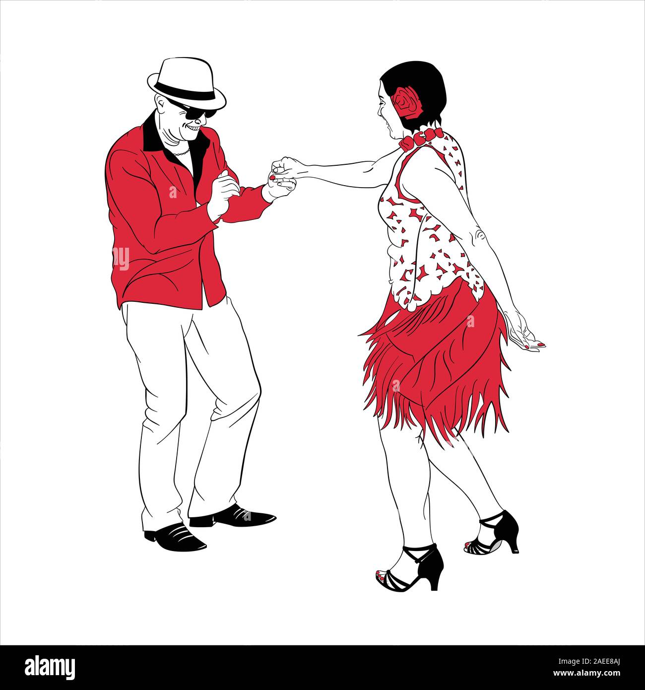 Danseurs salsa dessin Banque de photographies et d’images à haute ...