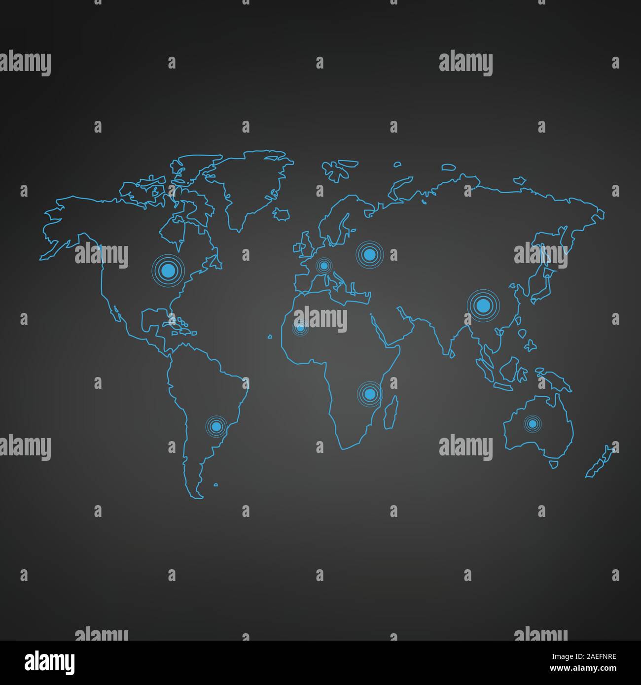 World map illustration line drawing Banque de photographies et d’images ...