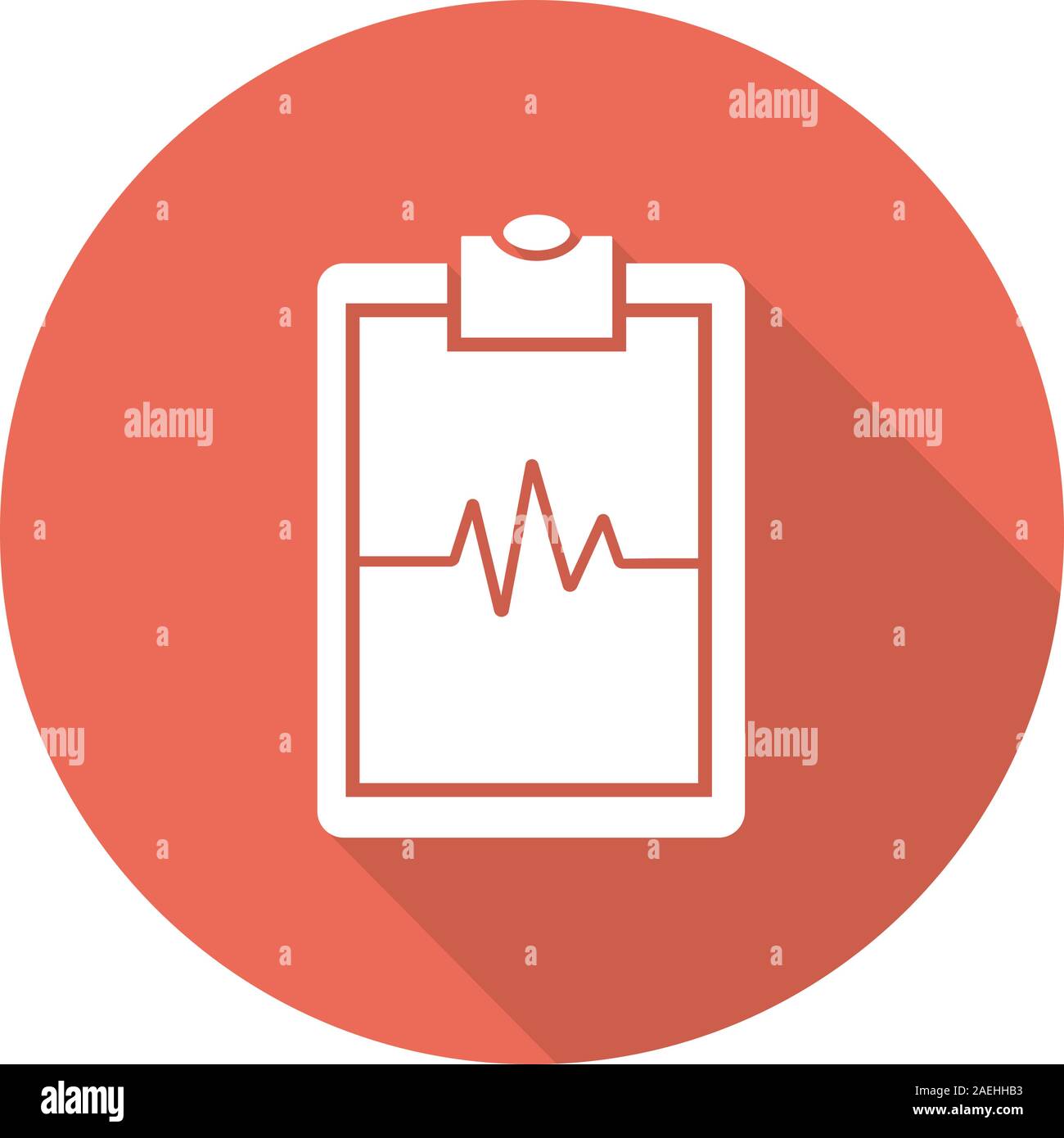 Presse-papiers cardiogramme plat ombre portée de l'icône. Moniteur de ...