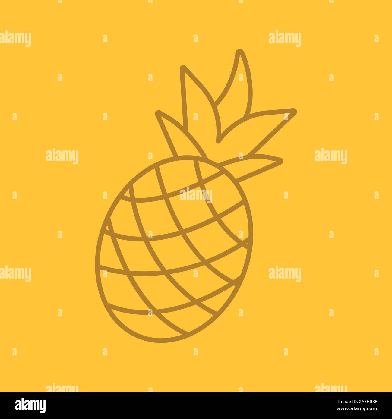 Couleur de l'Ananas L'icône linéaire. Fine ligne les symboles de ...