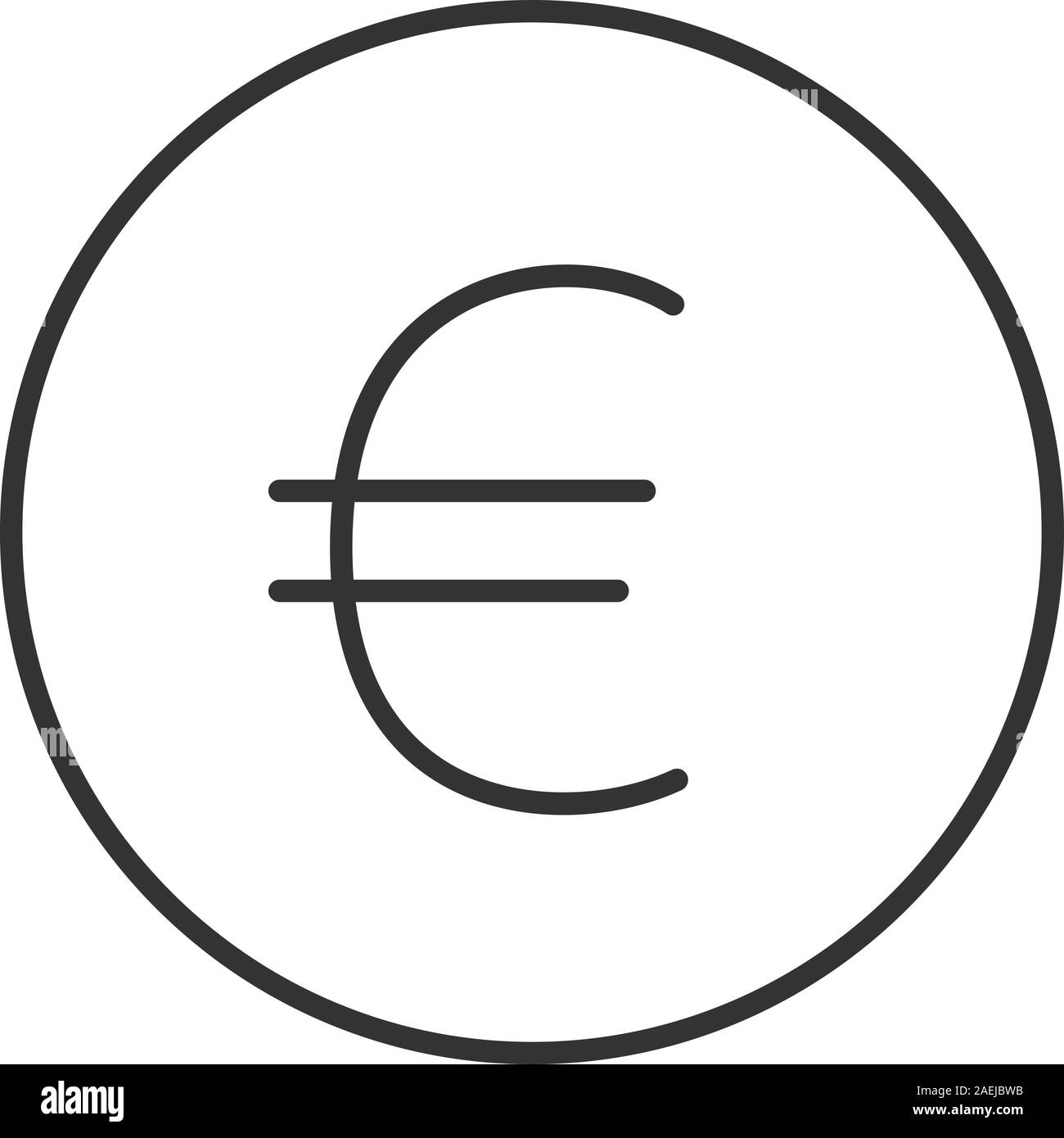 Signe Euro icône linéaire. Fine ligne illustration. Monnaie de l'Union ...
