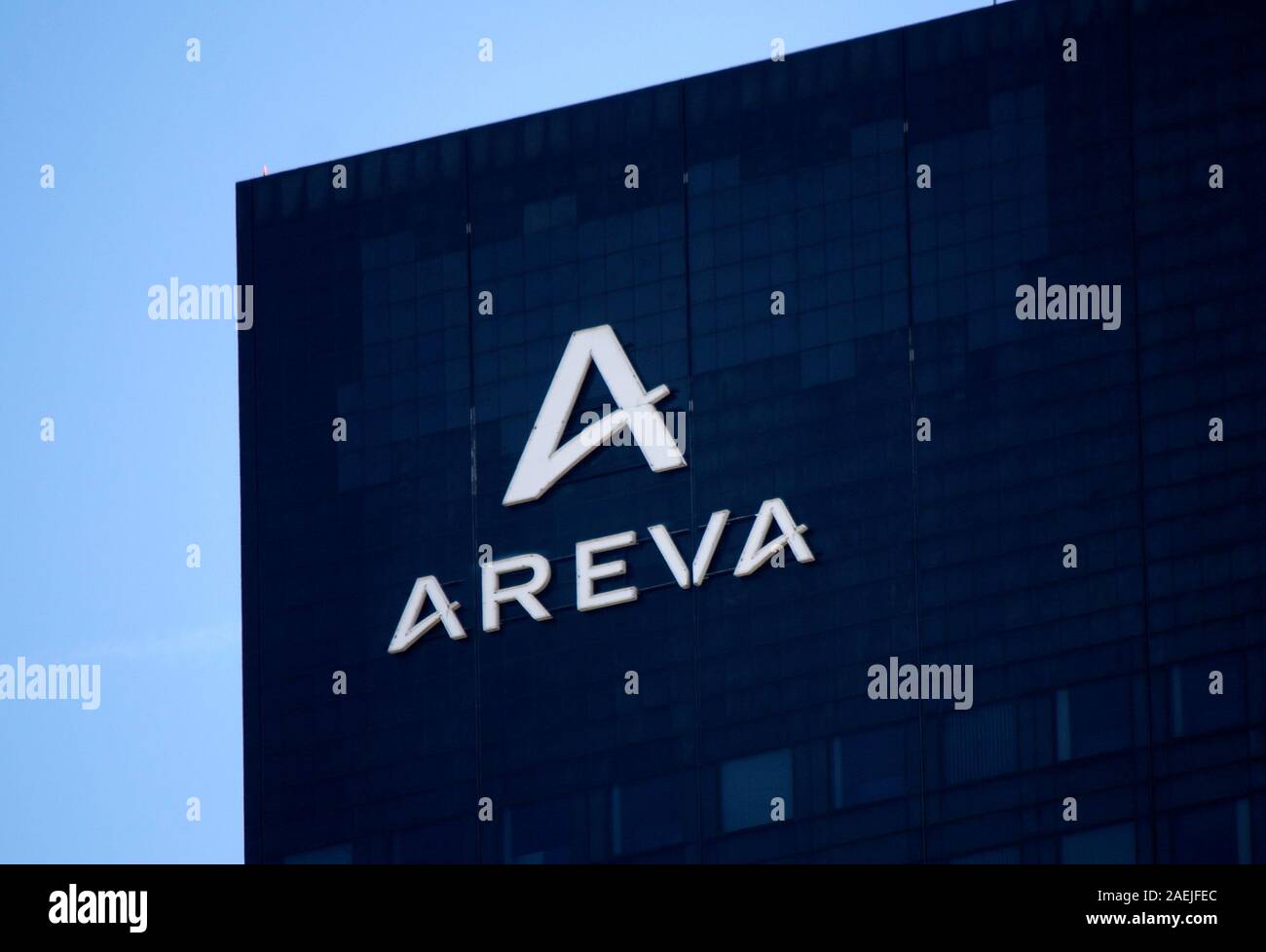 Logo das der Marke/ le logo de la marque 'Areva', Paris, Frankreich ...