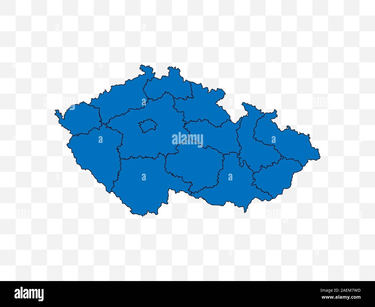Carte de République tchèque sur fond transparent. Vector illustration ...