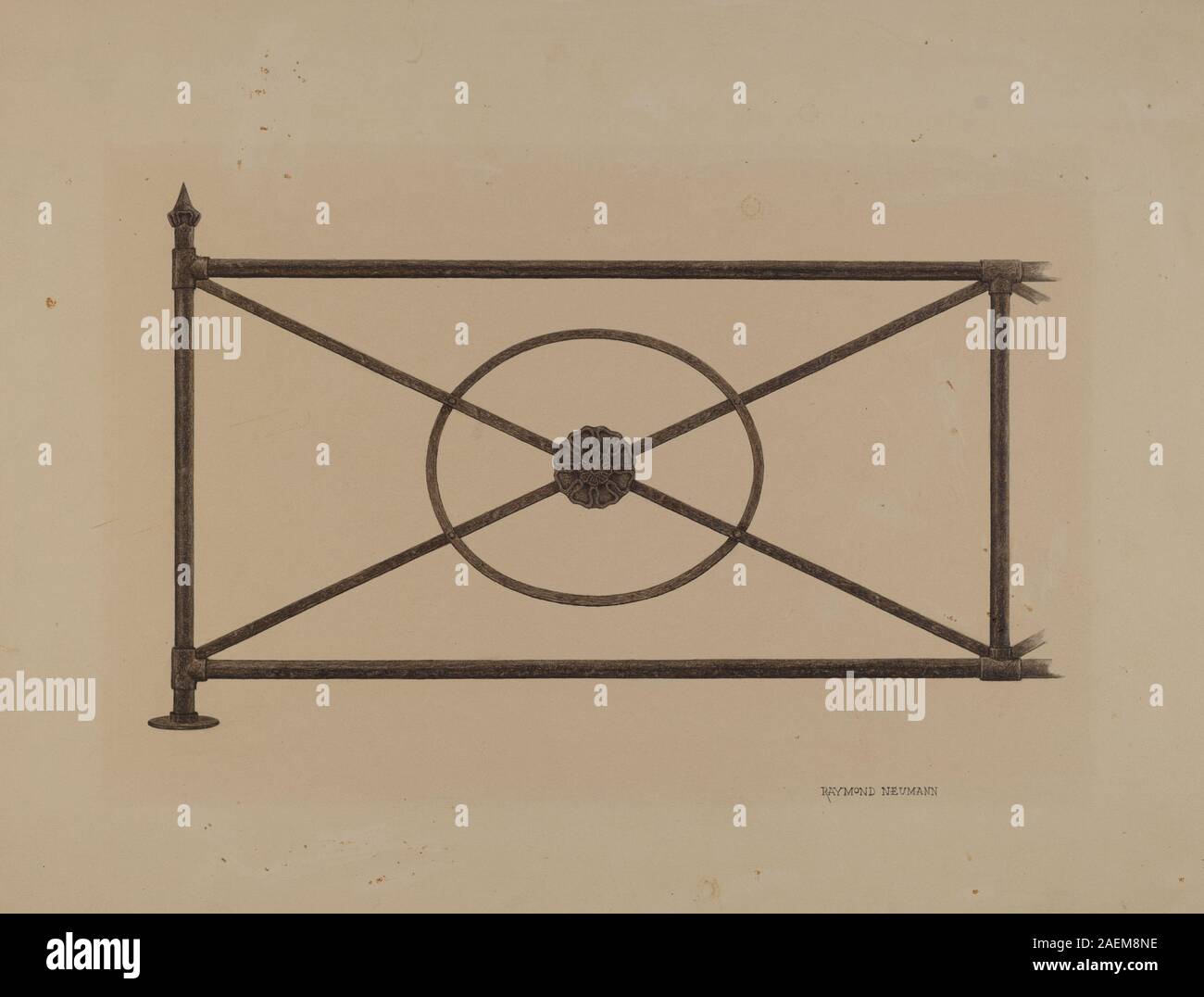 Raymond Neumann, Balcon balustrade avec rosace en fonte, c 1940 Balcon ...