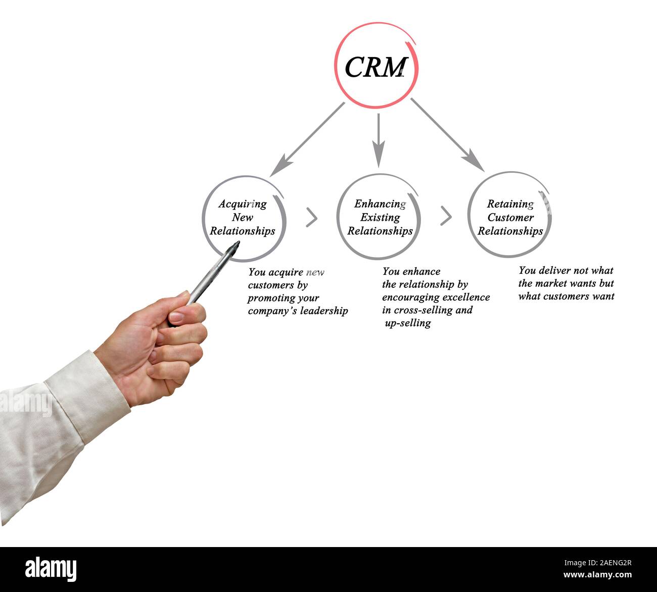 Schéma de la gestion de la relation client Photo Stock - Alamy