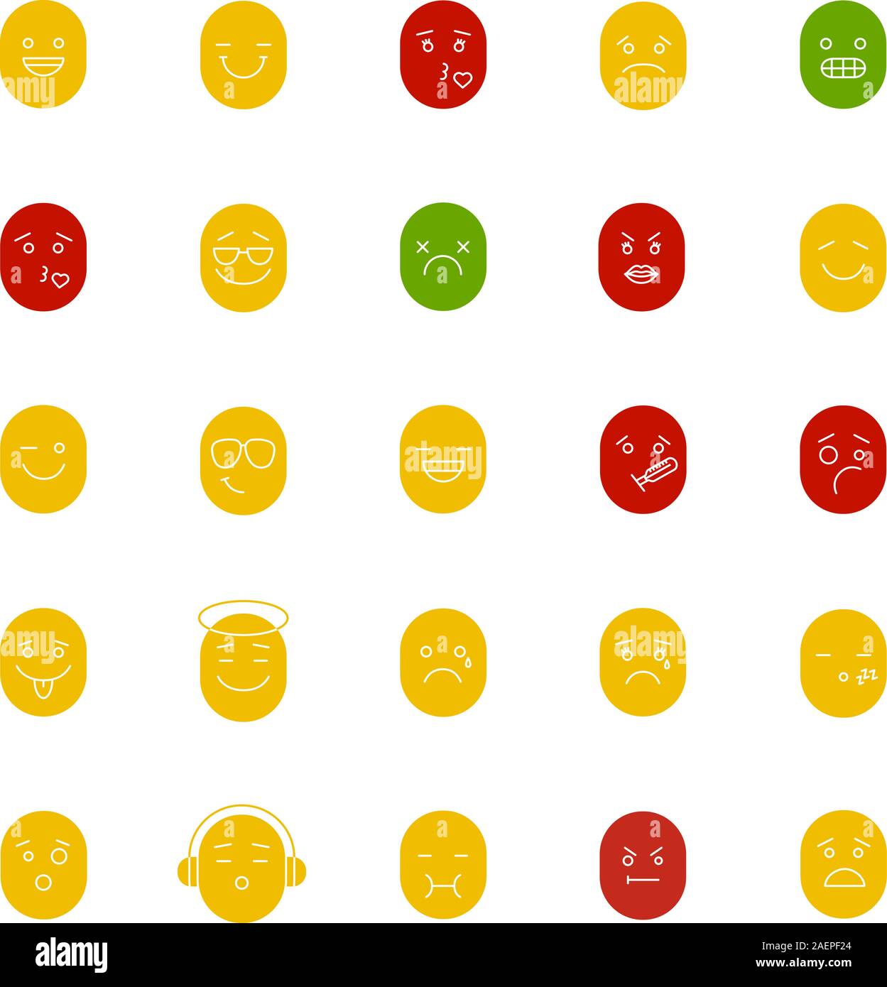 Smileys couleur glyphe icon set. Des émoticônes. Symboles Silhouette ...