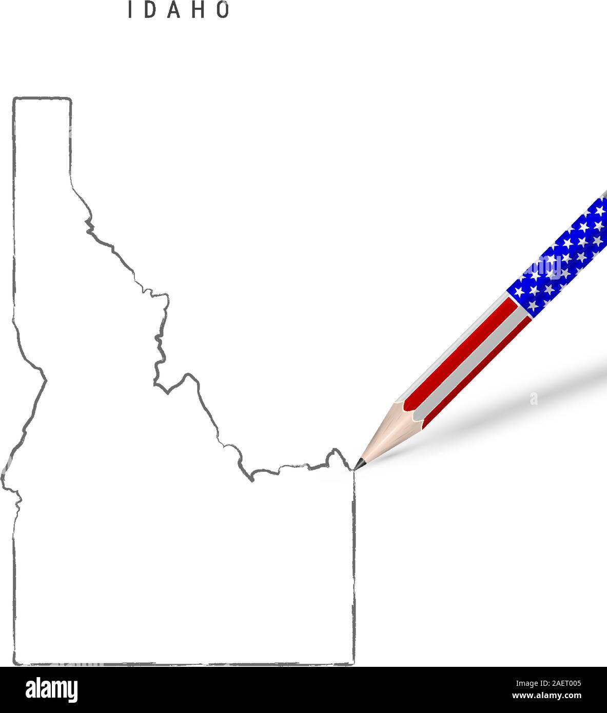Nous Idaho State carte vectorielle esquisse au crayon. Idaho contours ...