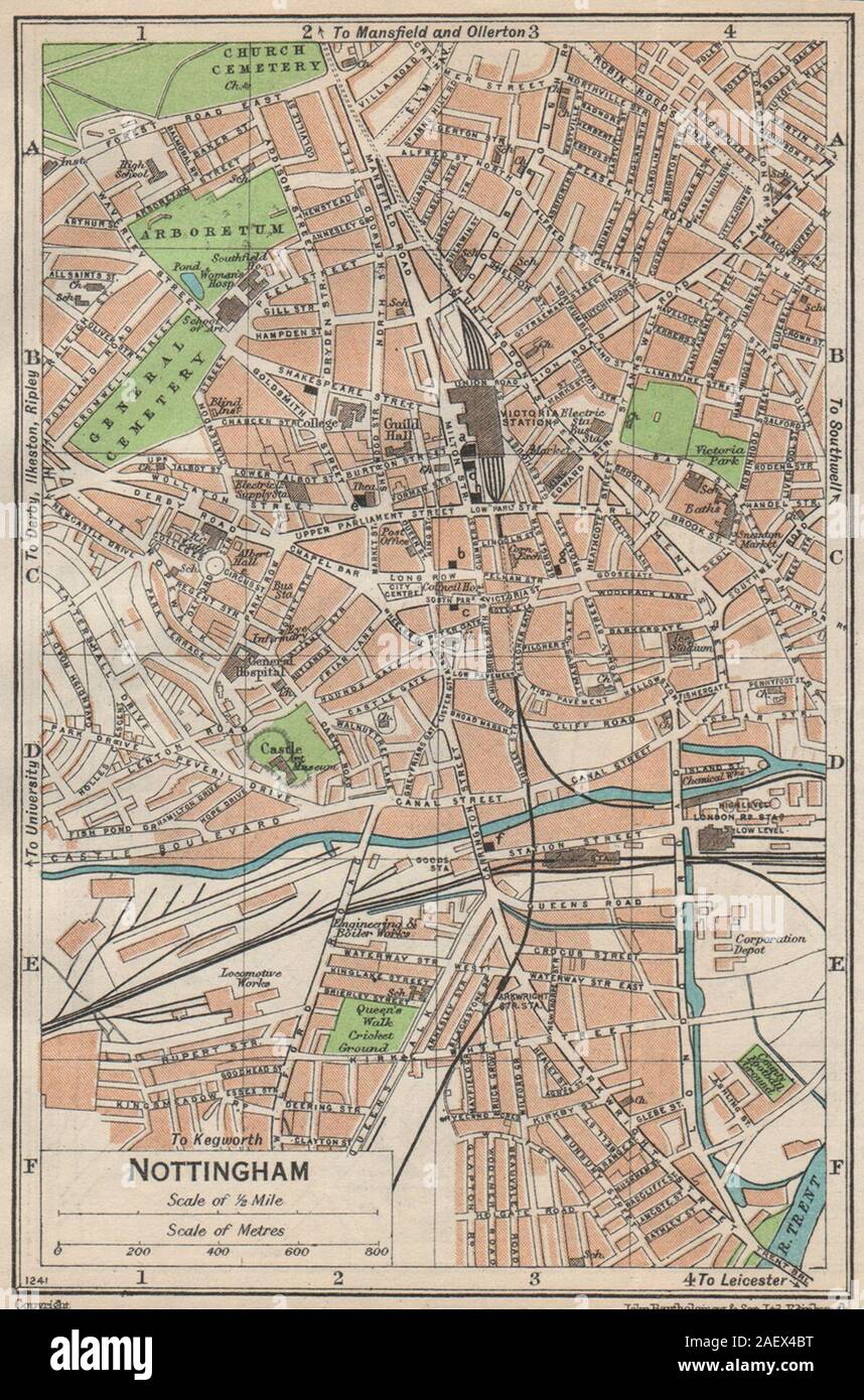 Nottingham nottinghamshire england map Banque de photographies et d ...