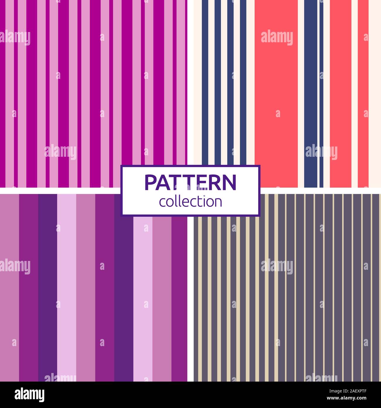 Ensemble de quatre modèle homogène de rayures verticales. Textures ...