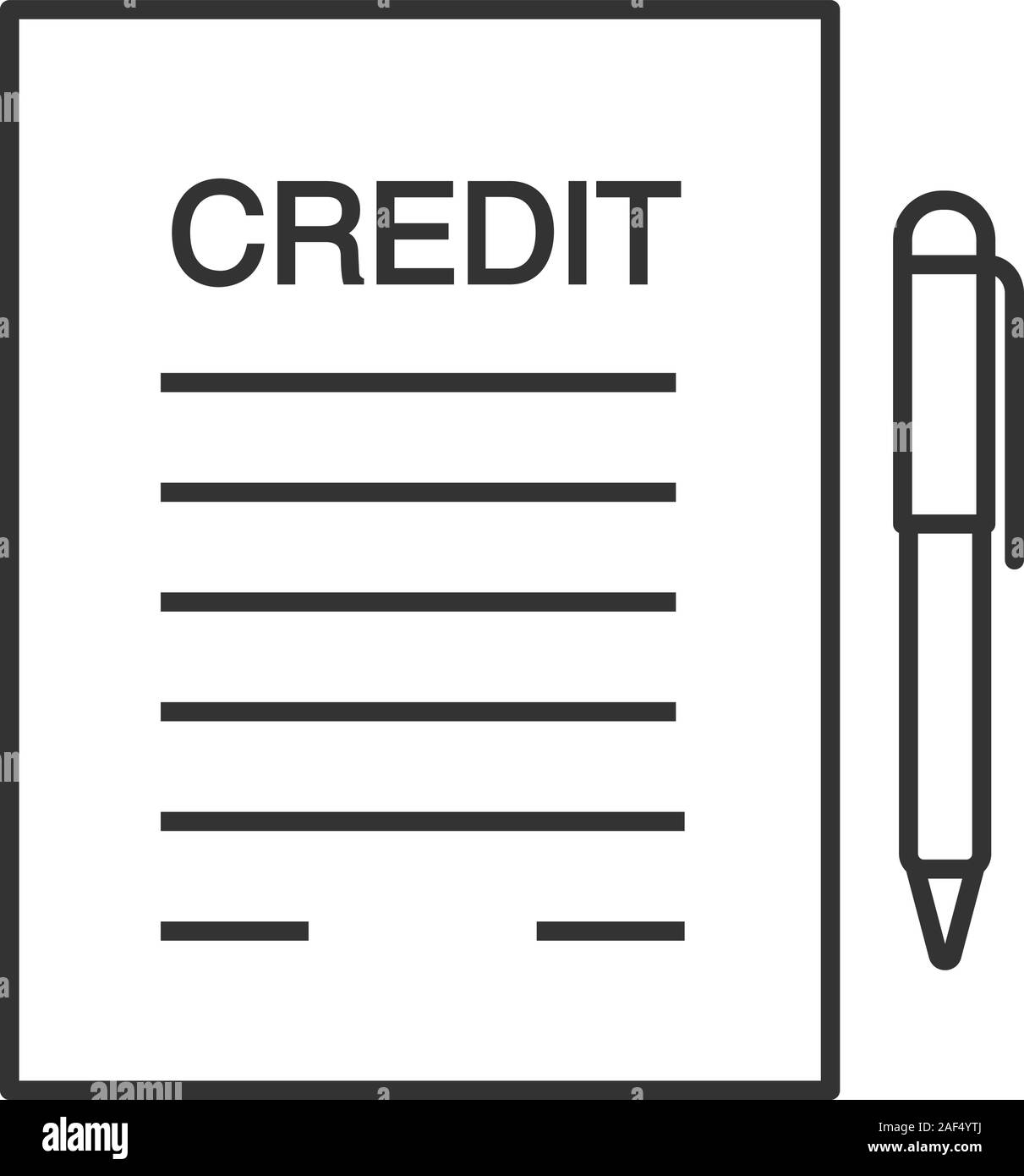 Contrat de crédit, à l'icône linéaire du contrat. Contrat. Fine ligne ...