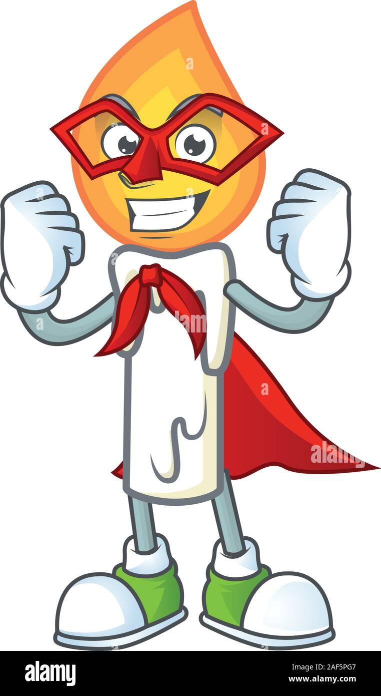 Une caricature de bougie blanche avec costume de super héros Image ... Une caricature de bougie blanche avec costume de super héros Image ...