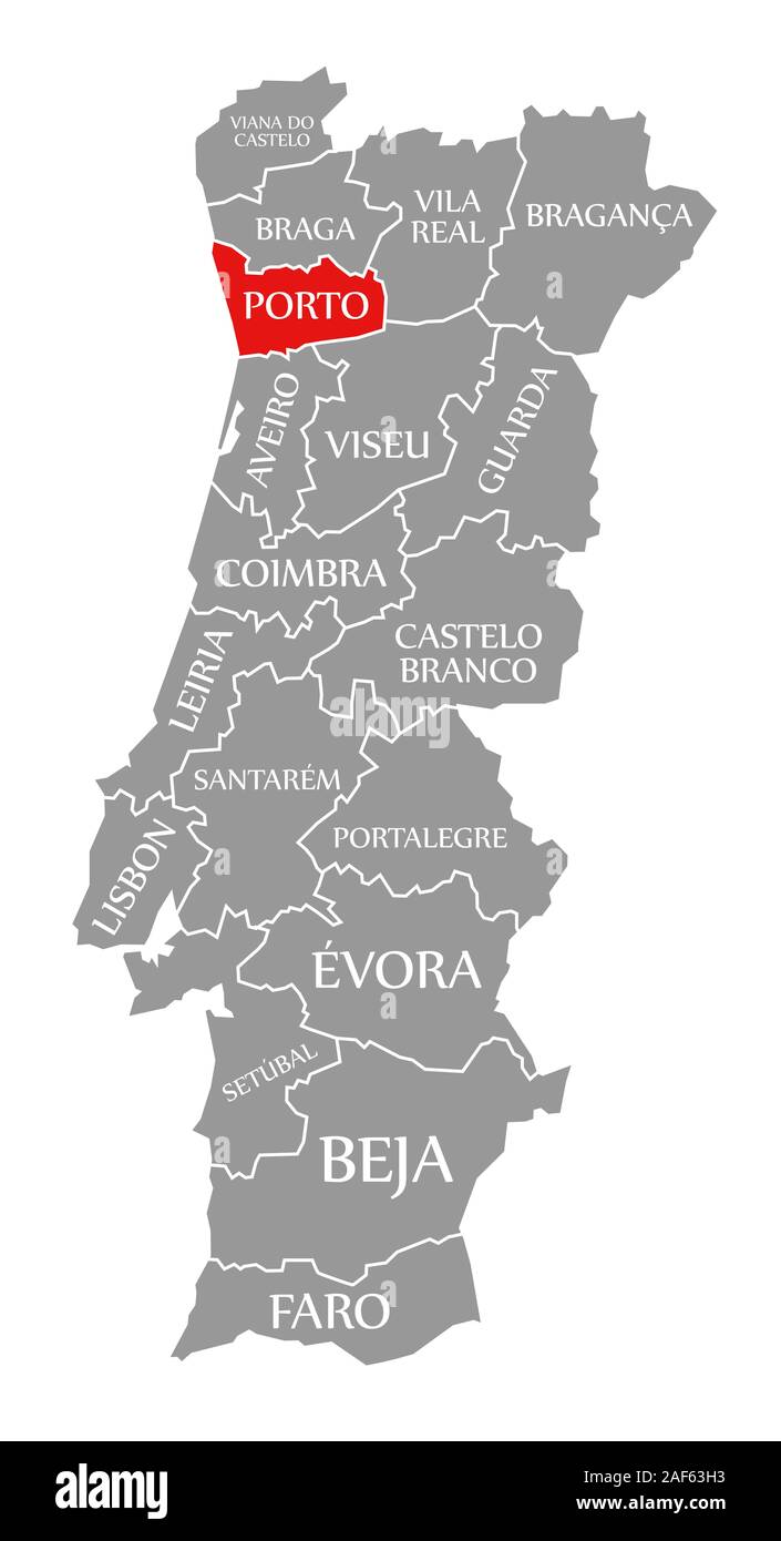Porto district map Banque d'images détourées - Alamy