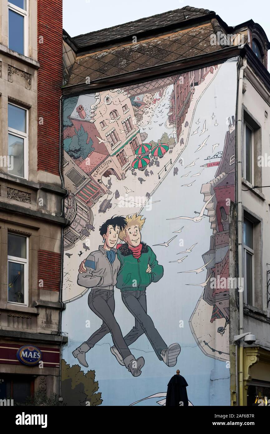 Fresque avec chiffres de la Brousaille bande dessinée par Frank Pe ...
