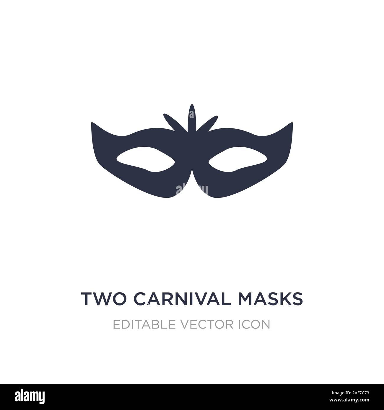 Deux masques de carnaval icône sur fond blanc. Élément simple ...